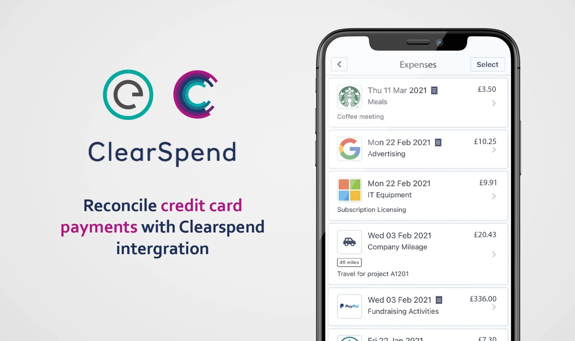 Reconciling credit card payments with Clearspend intergration