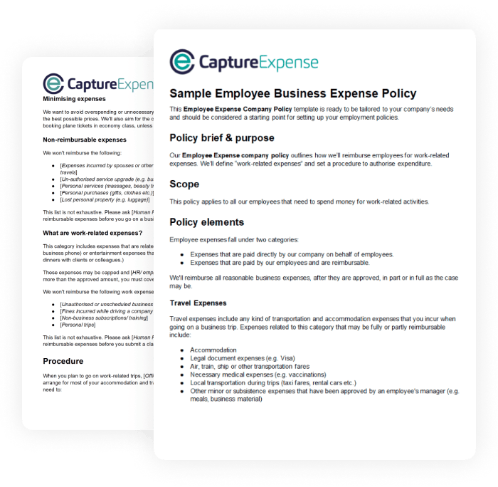 Expense Policy Template - Capture Expense